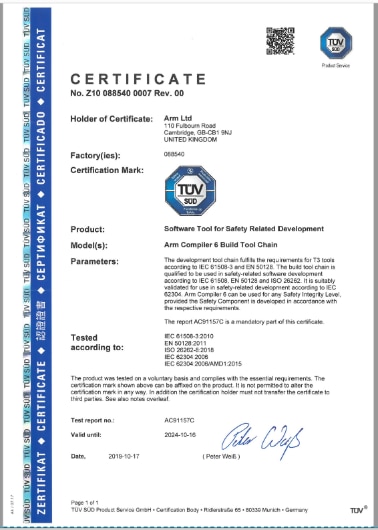 Arm Compiler for Embedded | Safety – Arm Developer